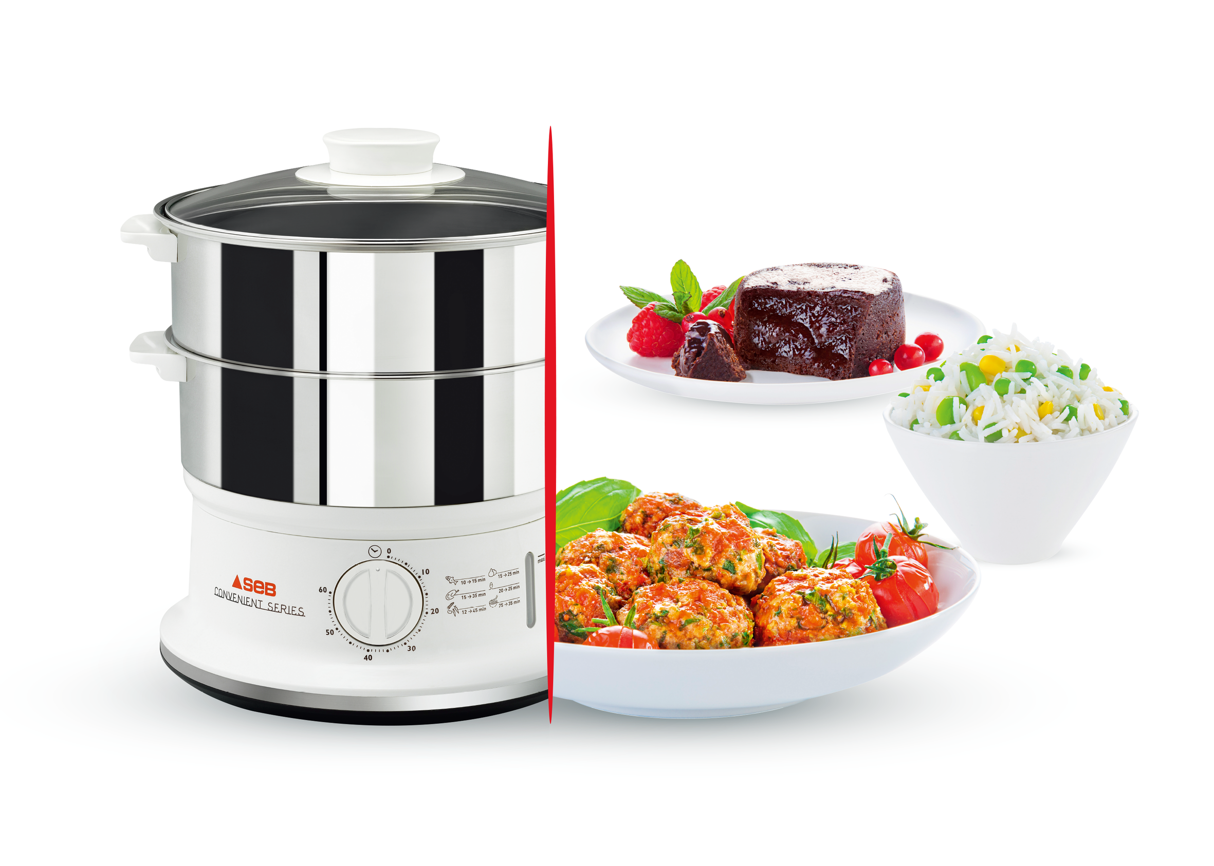 Parowar, Convenient Inox VC1451, 2 poziomy, stal nierdzewna | Tefal