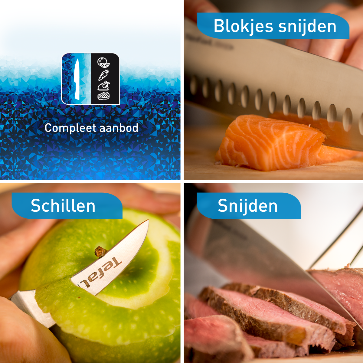 Ice Force K232S574 5-delige set met blok | Messenblokken en -sets | Tefal