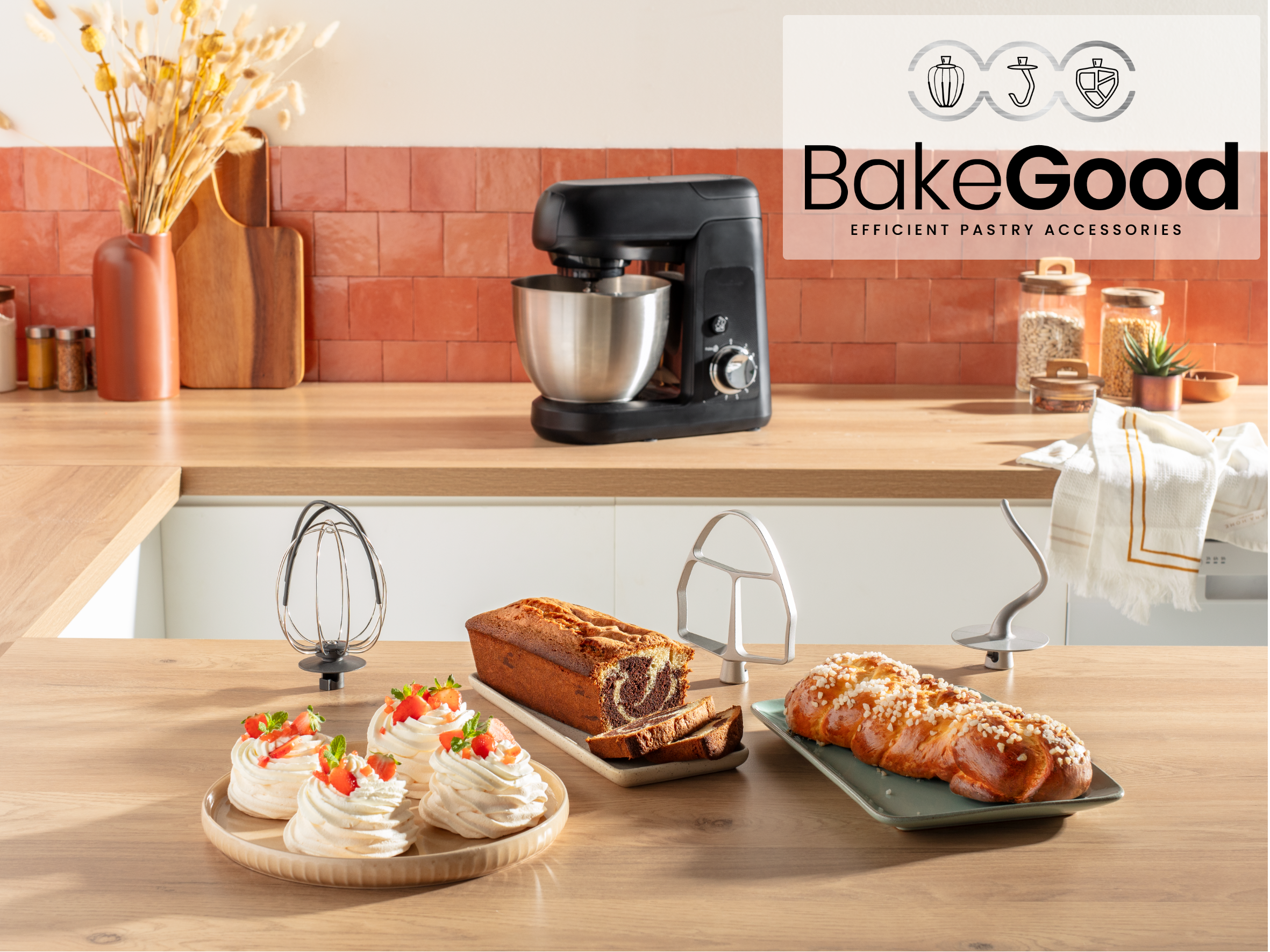 Bake Partner, Robot pâtissier, Bol de 4,6 L, Kit pâtisserie, Blender de ...