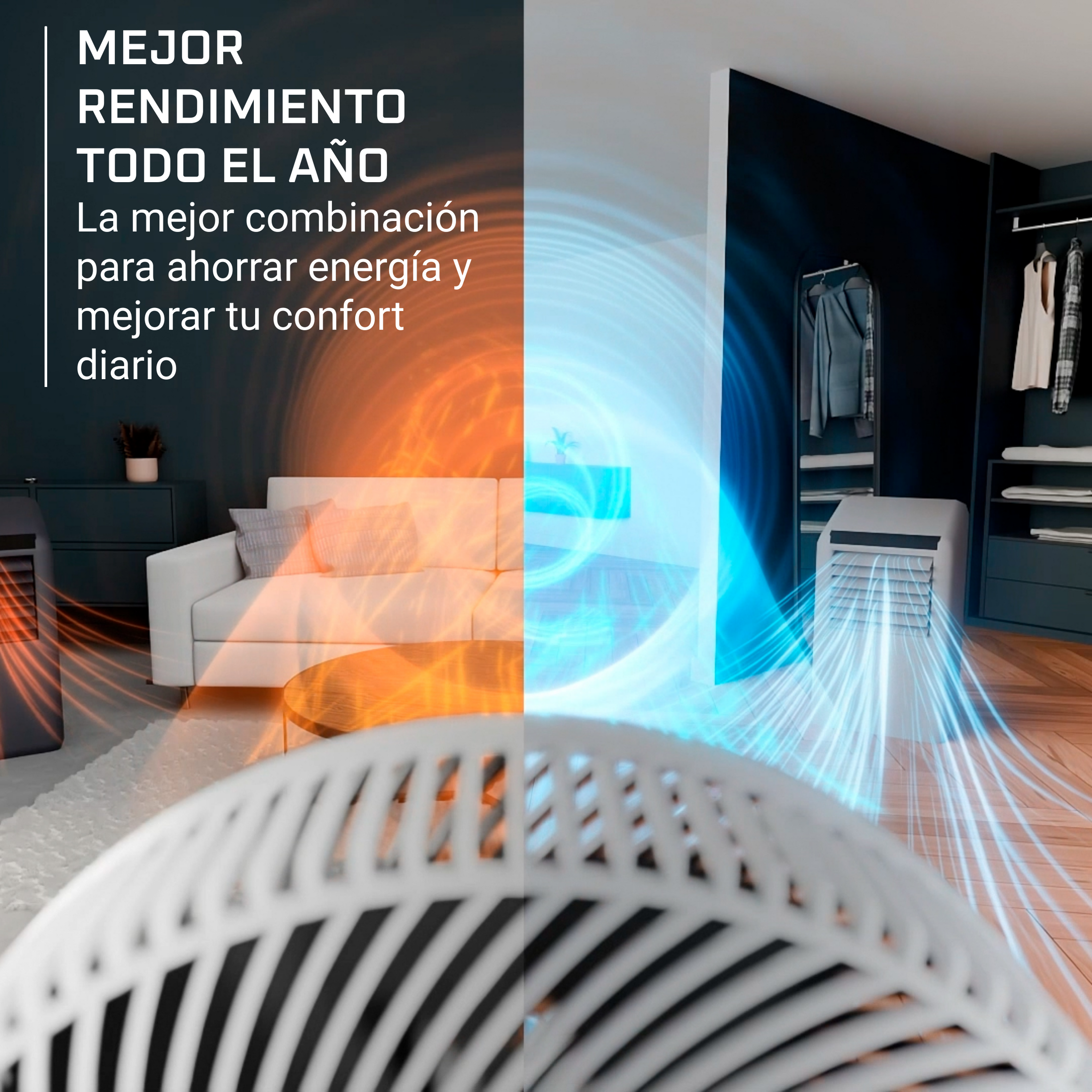 Turbo Swift Silence. Ventilador de Pie con Oscilación Multidireccional ...