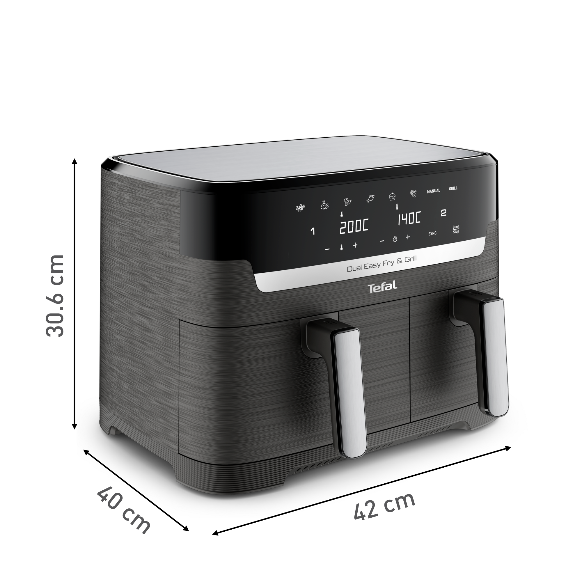 Dual Easy Fry & Grill, Air fryer double tiroir, 8.3L, Jusqu'à 8 personnes | Friteuses sans huile ...