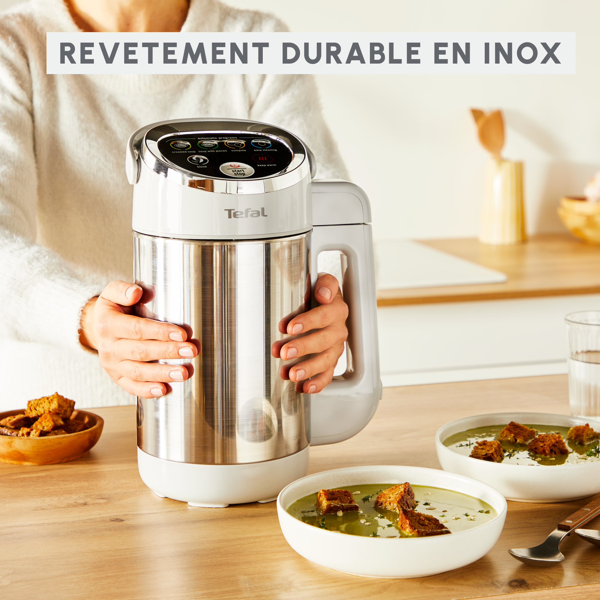 Blender chauffant,quatre programmes automatiques, capacité 1,2 L ...