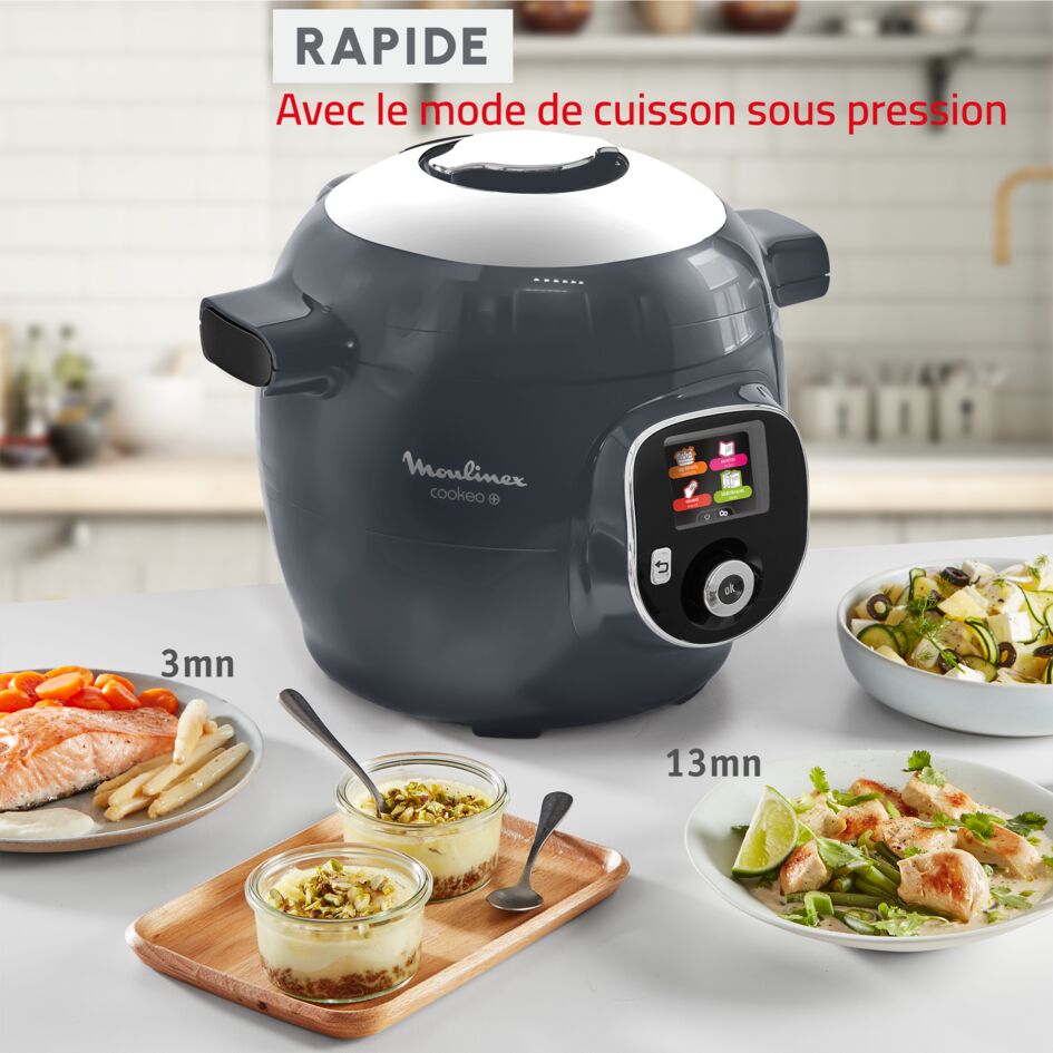 Cookeo+ Multicuiseur intelligent, 150 recettes, 6 L, 6 pers, Gris avec ...