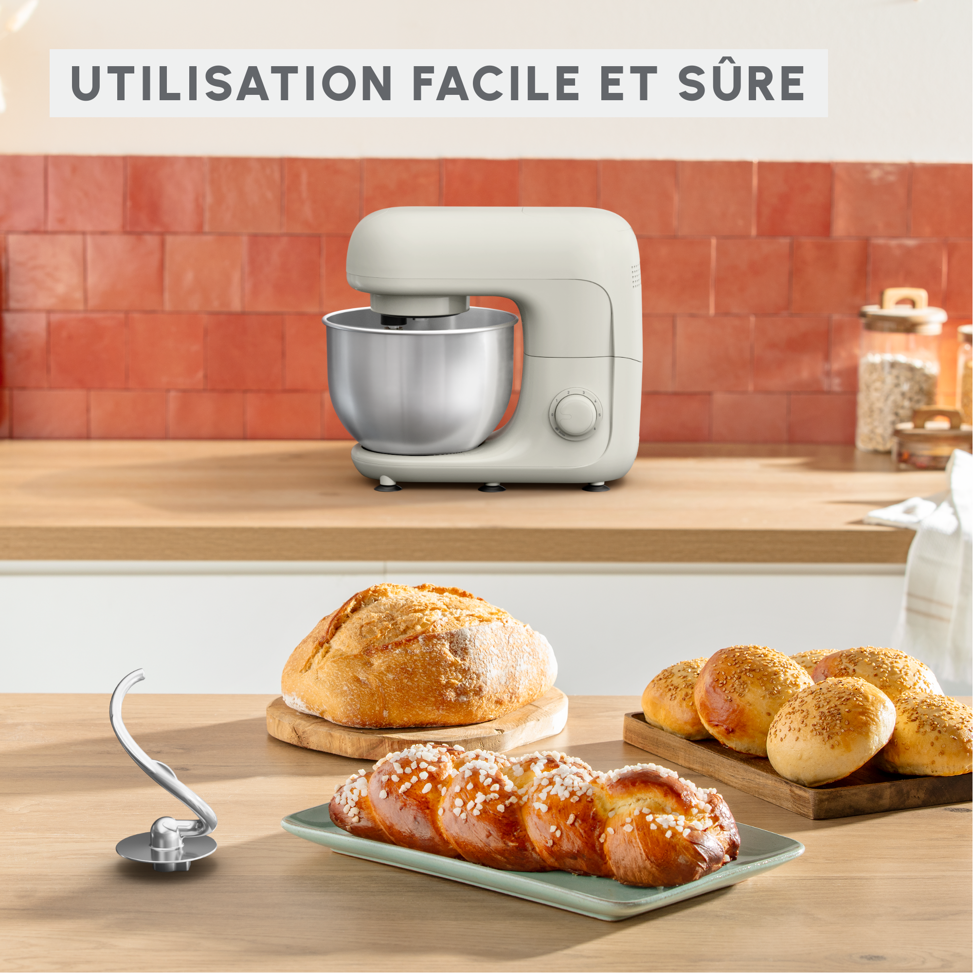 Bake Essential, Robot pâtissier, Bol de 4.8 L, Kit de pâtisserie, 800 W ...