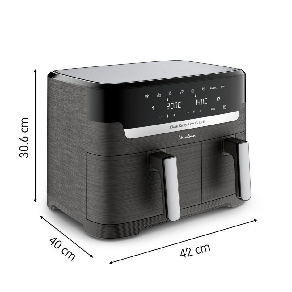 Dual Easy Fry & Grill EZ905B20 Air fryer - 8 programmes - 5,2L + 3,1L ...
