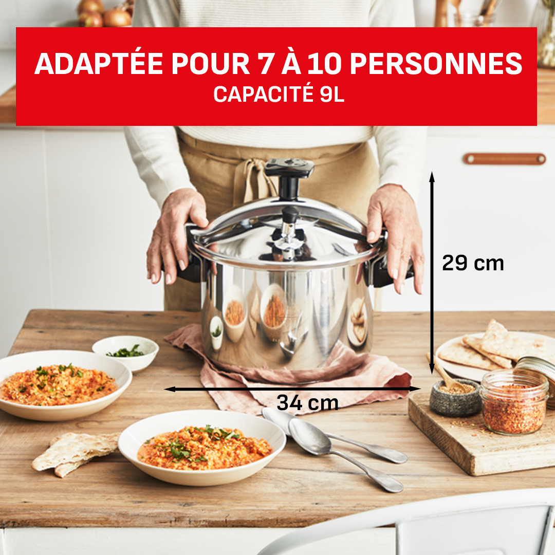 AUTHENTIQUE Eco, Cocotte-minute® 9L, Induction, Cuisson rapide, Cuisine saine, Fabriqué en ...