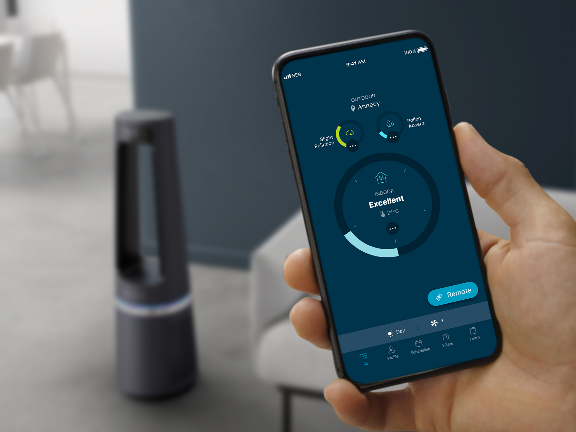 Purificador de aire Eclipse Connect 3 en 1 de Rowenta