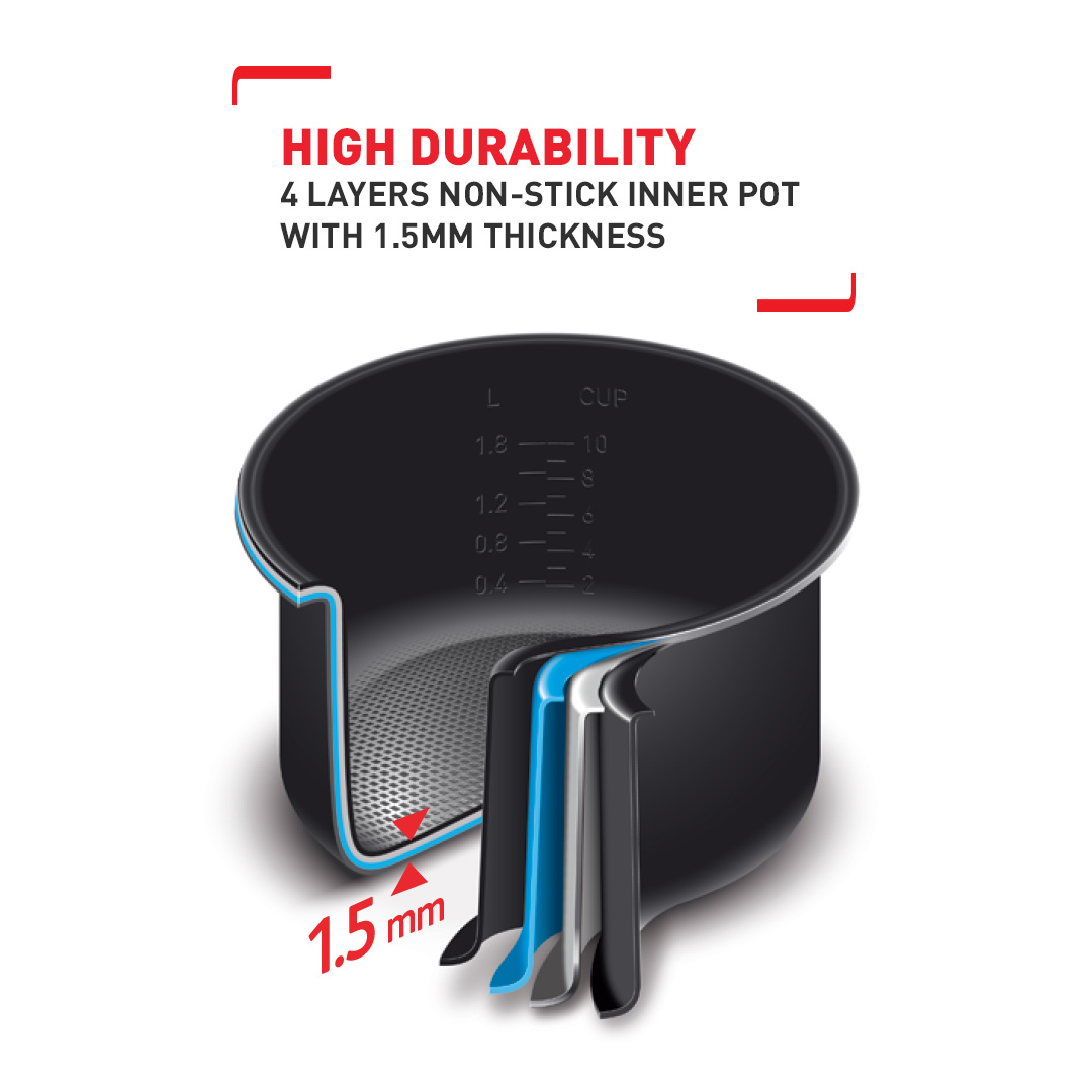 Tefal Mini Fuzzy Logic Rice Cooker RK5151 (4 cups) | TEFAL