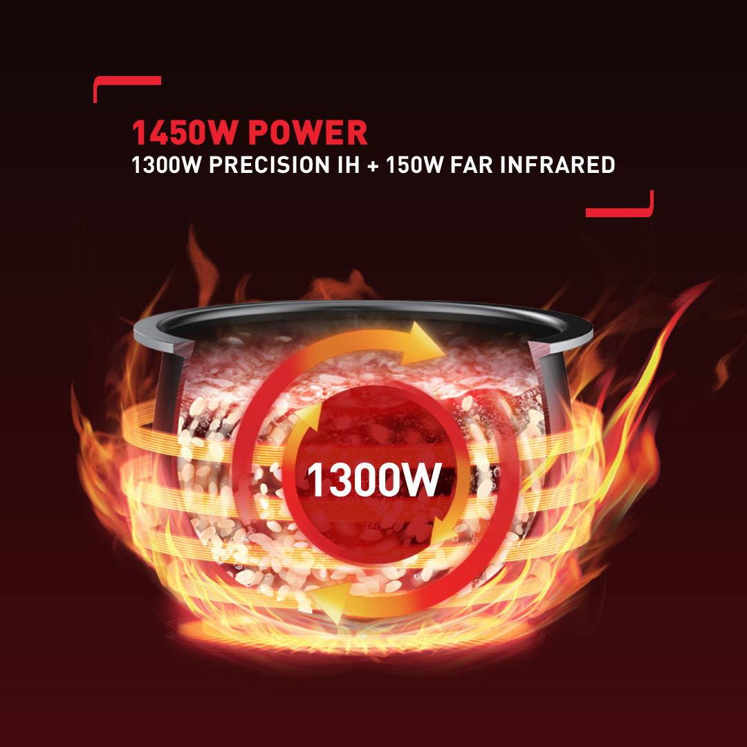 Tefal Far Infrared IH Rice Cooker 1.5L RK8868 FREE Rosy Wokpan 28cm | TEFAL