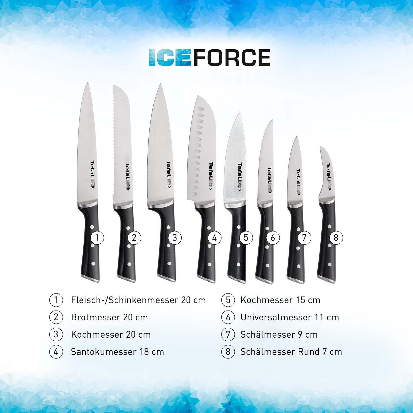 Ice Force Santokumesser 18 cm K23206 | Küchenmesser | Tefal