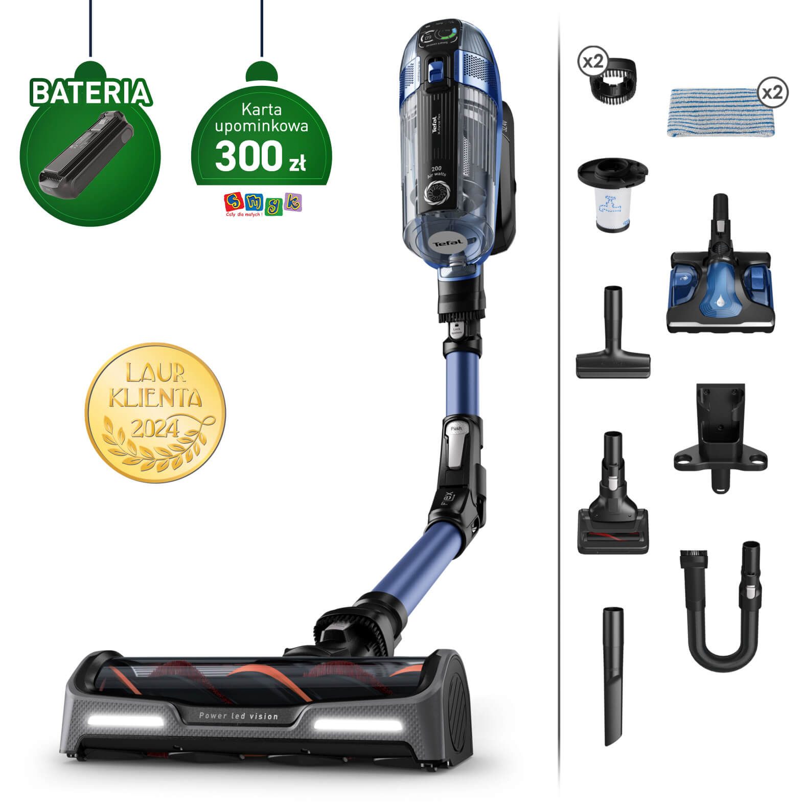 Odkurzacz bezprzewodowy, Tefal X-Pert 7.60, 140 W, 45 min, lekki | Tefal