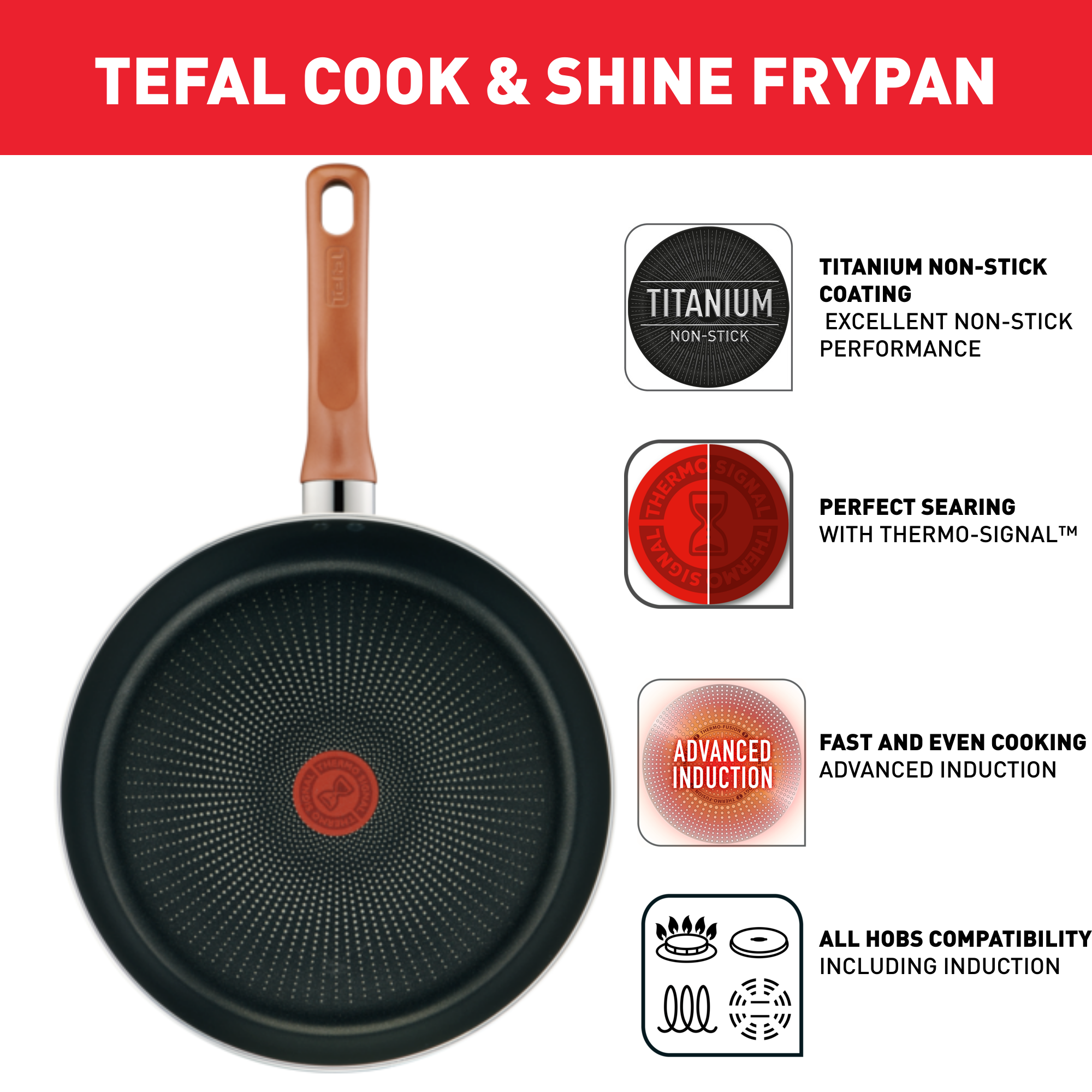Cook and Shine 3 pcs set frypan 24 cm, wokpan 28 cm, slotted spatula ...