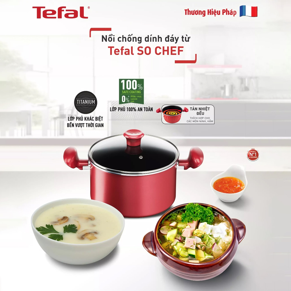 Nồi Chống Dính đáy Từ Tefal So Chef 22cm Tefal