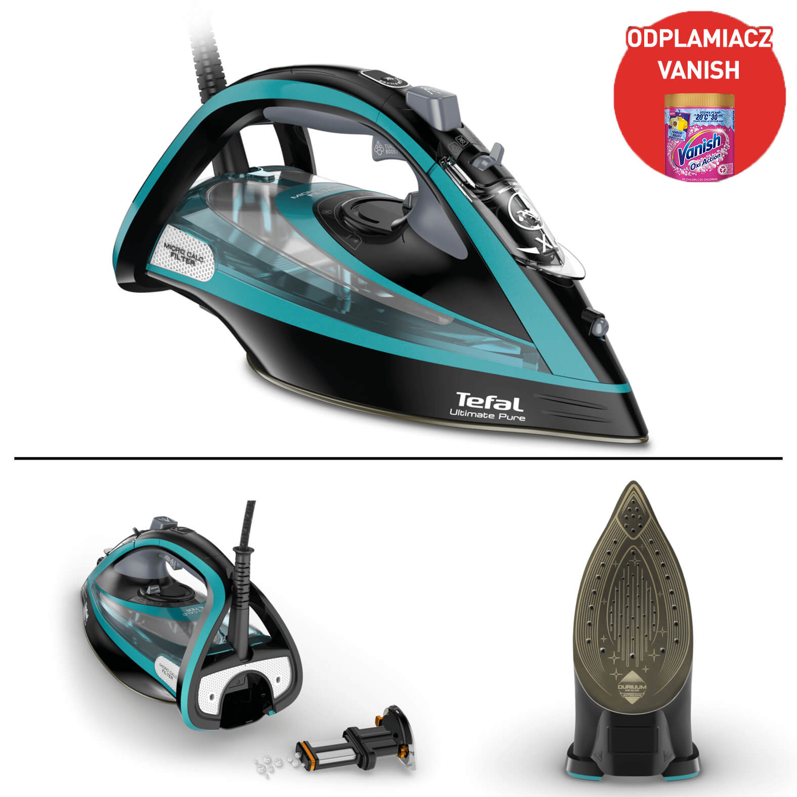 Tefal Power, żelazko parowe, 3200W, mocne, automatyczne wyłączanie ...