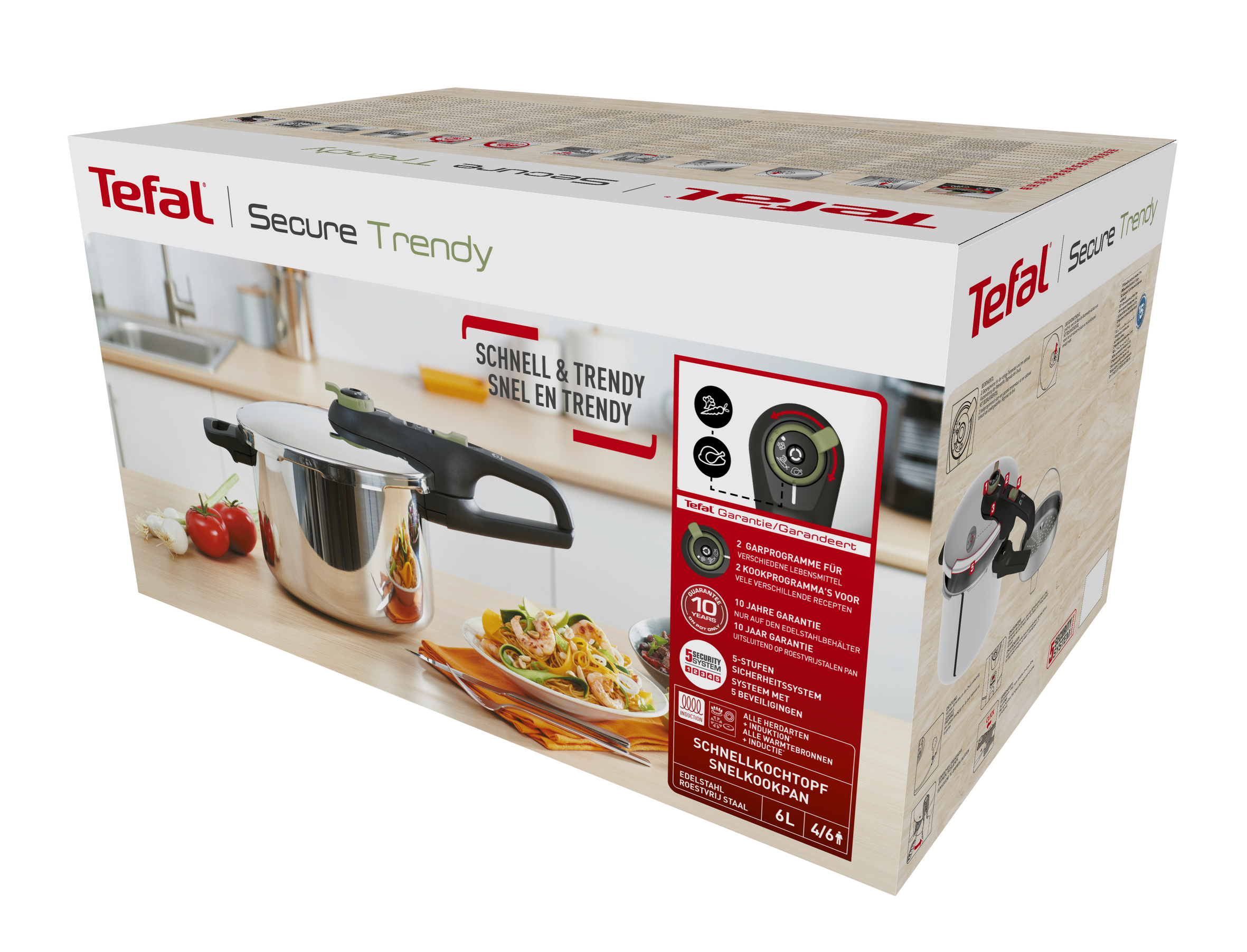 Schnellkochtopf Secure Trendy mit Korb | 6 L | P25807 | Tefal