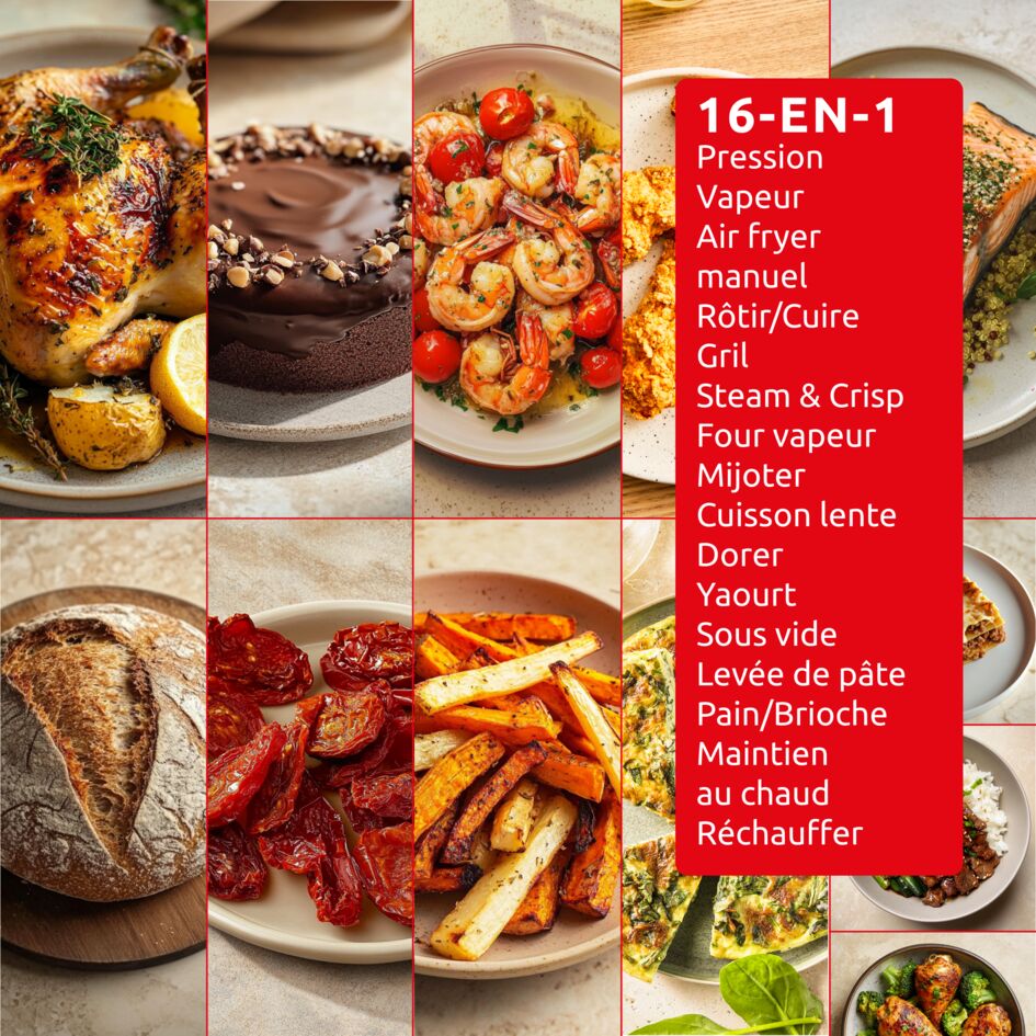 Cookeo Infinity, 16 modes de cuisson, Sans pale de mélange, Blanc ...