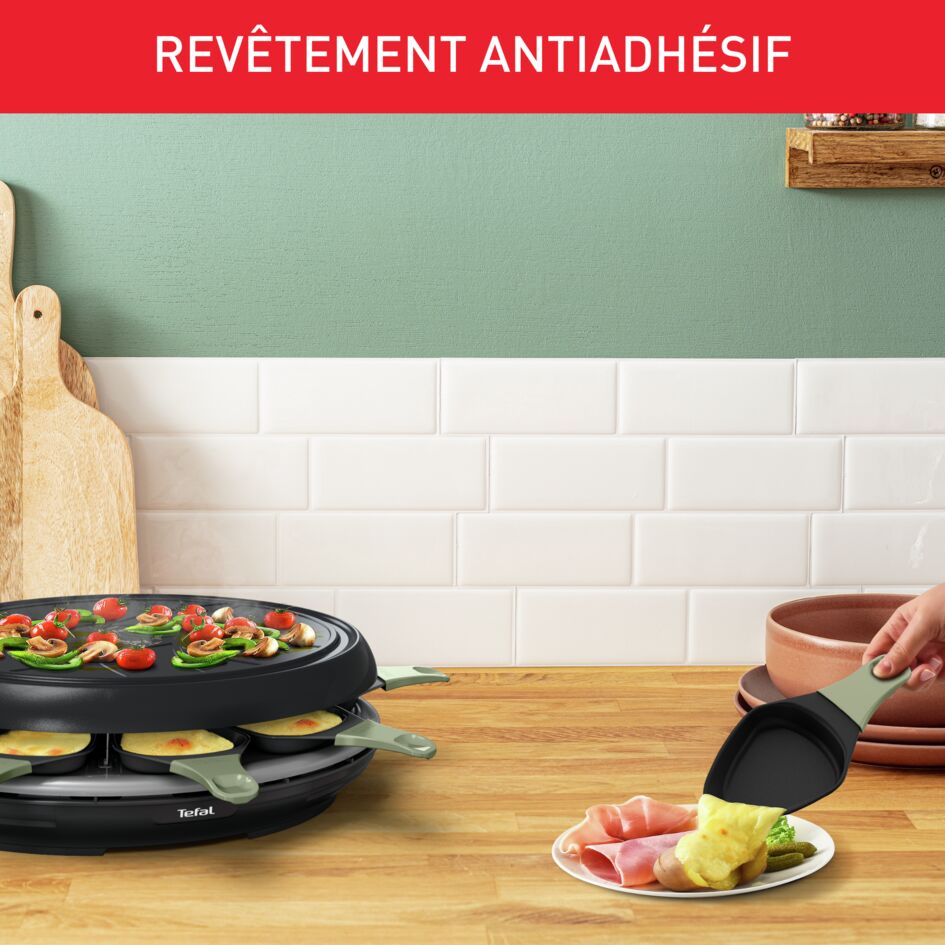 Raclette, Appareil à raclette et gril, Antiadhésif, 8 personnes ...