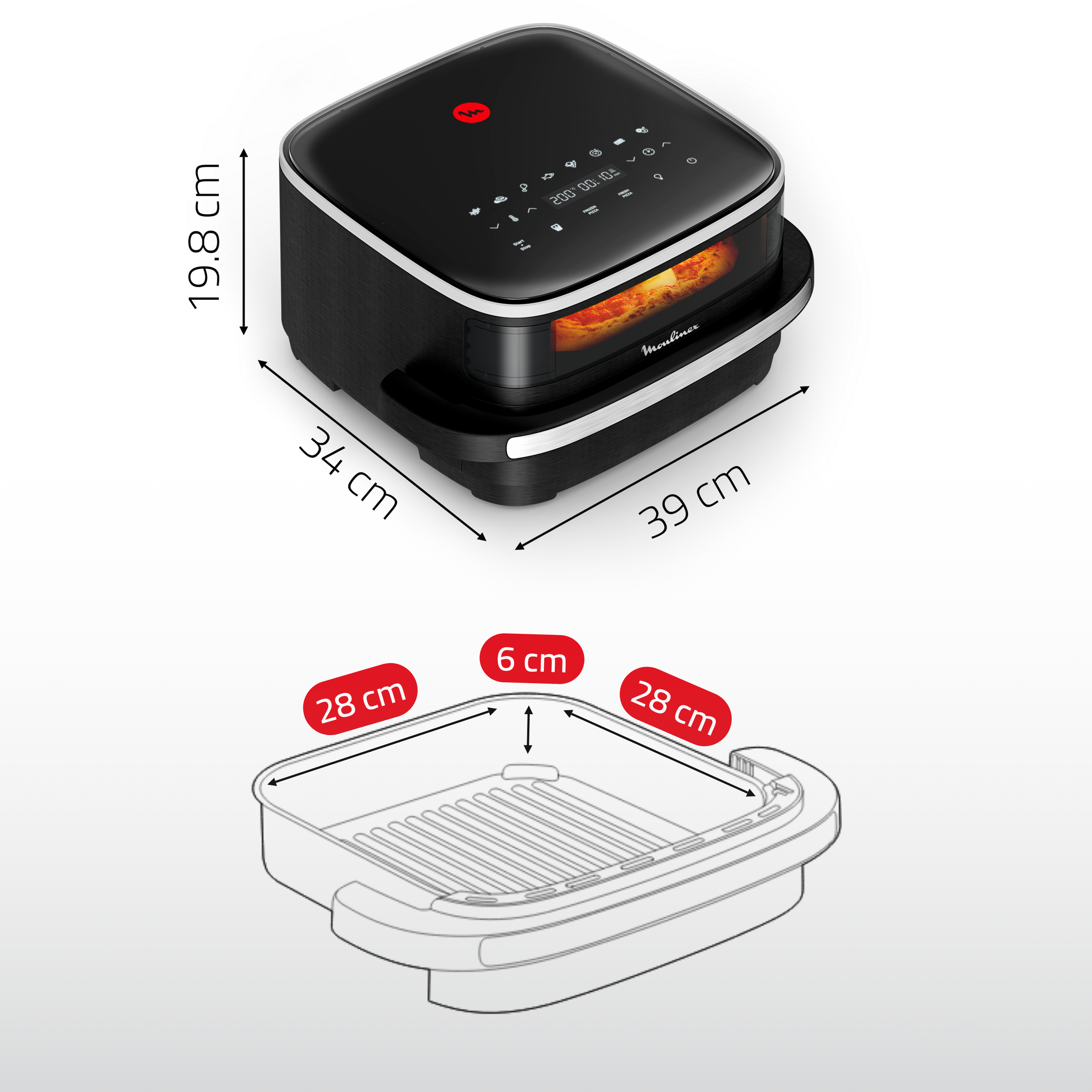 Easy Fry XL Surface, Friggitrice ad Aria, Grande Superficie di Cottura ...