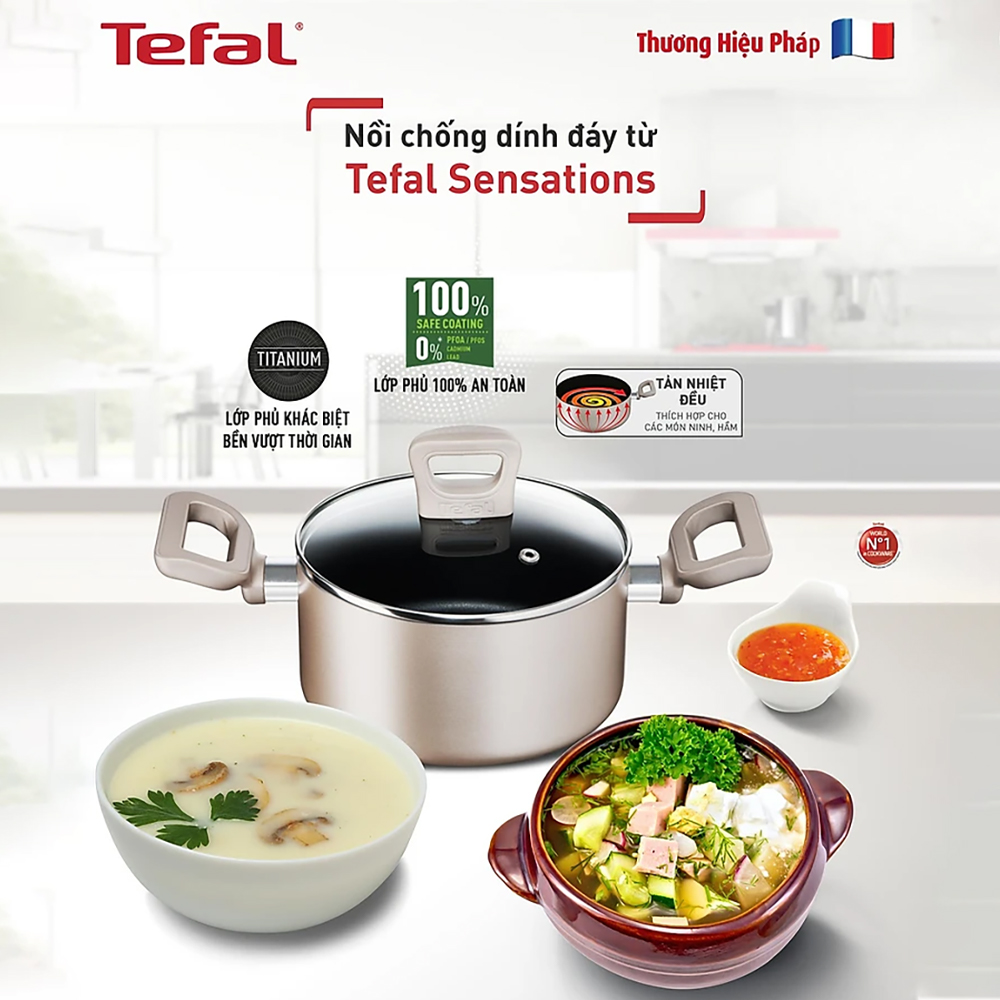 Chảo Sâu Lòng Chống Dính đáy Từ Tefal Sensations 28cm đồng Tefal