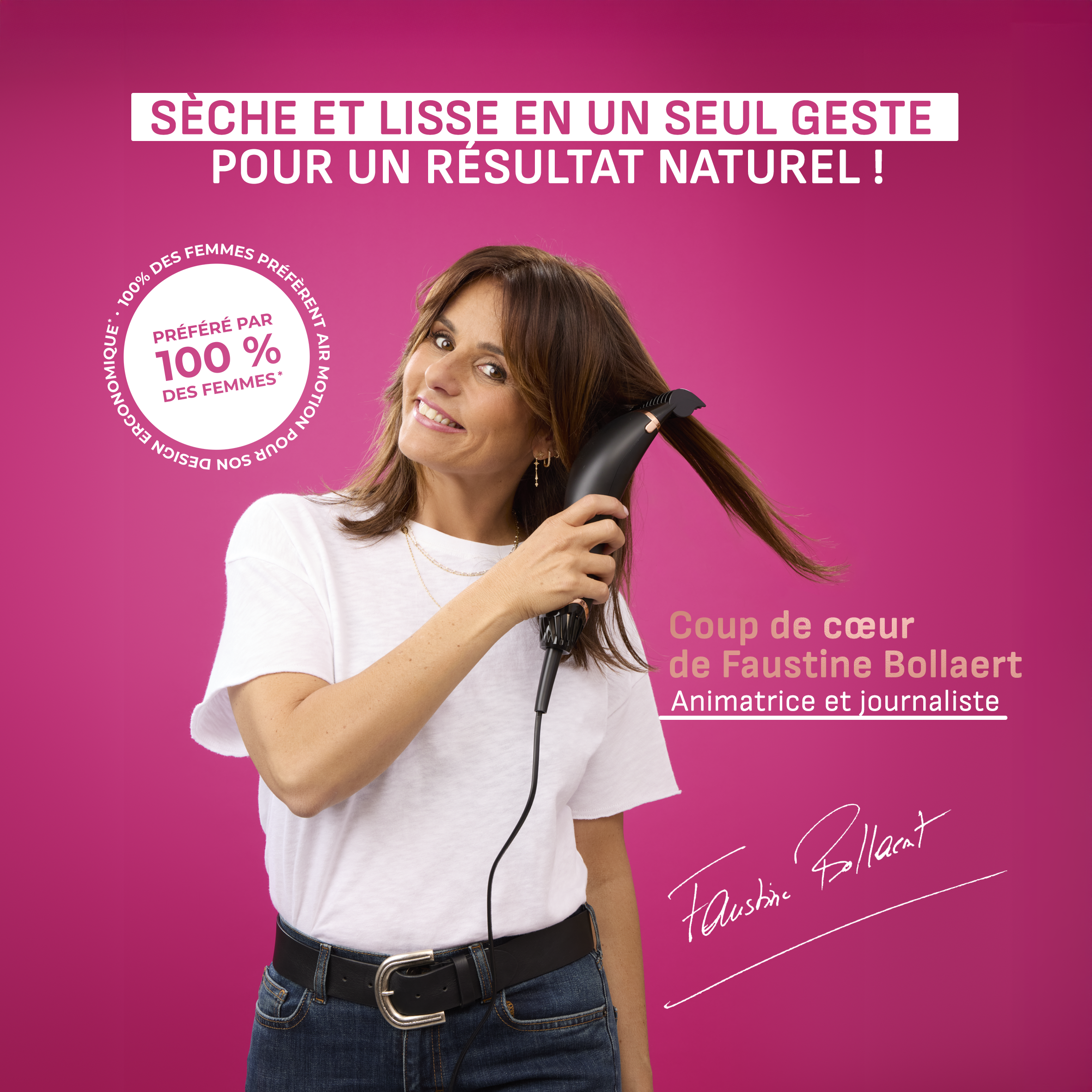 CALOR Air Motion, Sèche-cheveux Lissant, Léger, Moteur Digital, Effet ...