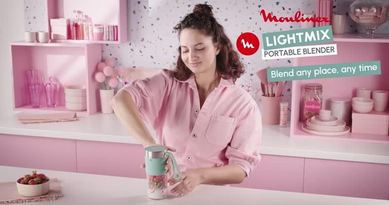 Lightmix Blender portable, Bol tritan 0,3L, 1 vitesse, 2 lames ...