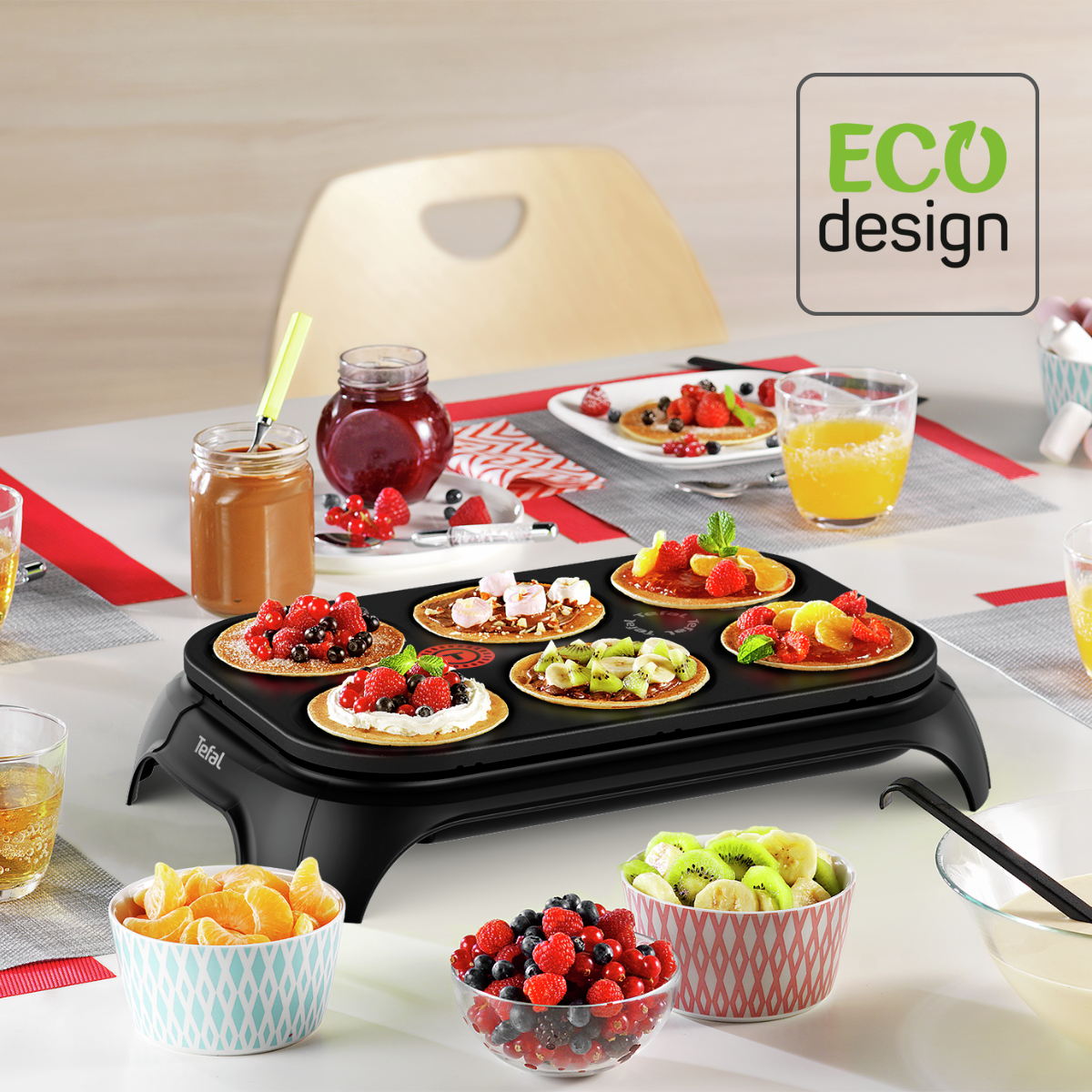 Crep'Party Eco PY55E810 Appareil à 6 crêpes | Chandeleur | Tefal