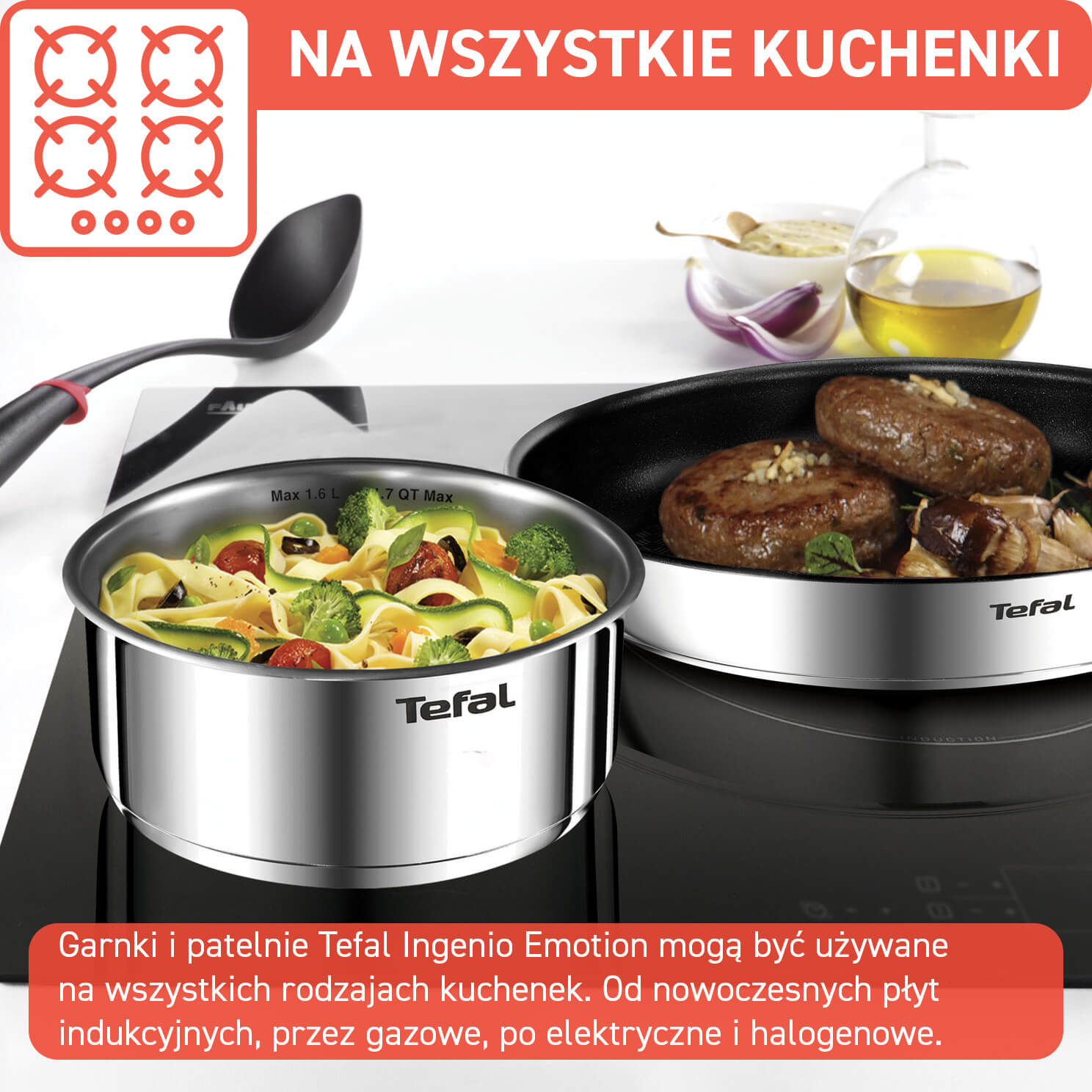 Zestaw patelni TEFAL INGENIO EMOTION - 4 elementy | Zestawy patelni Tefal Ingenio | Tefal